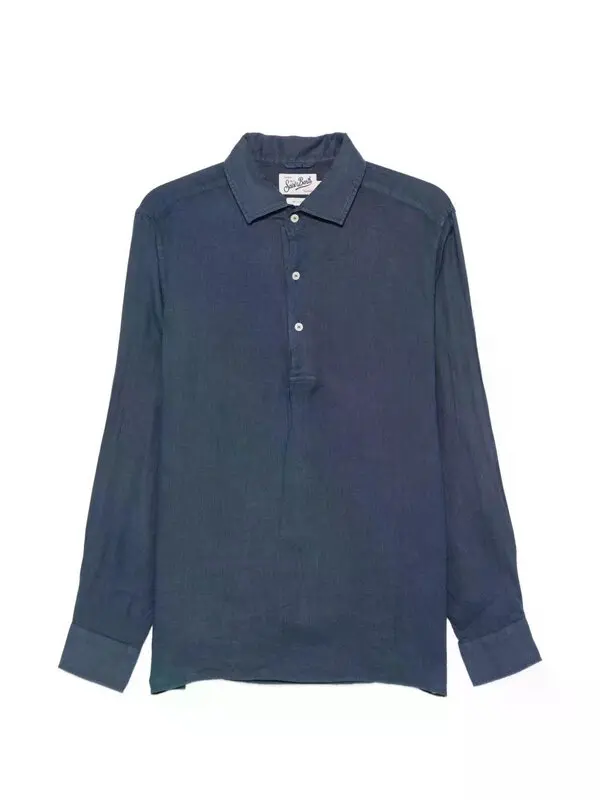 MC2 SAINT BARTH Raphael Long-sleeve Linen Polo Shirt