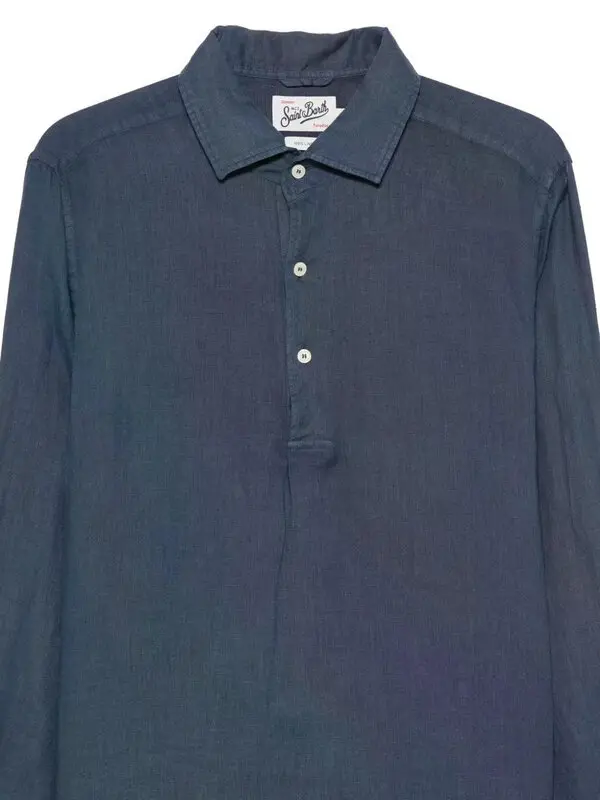 MC2 SAINT BARTH Raphael Long-sleeve Linen Polo Shirt