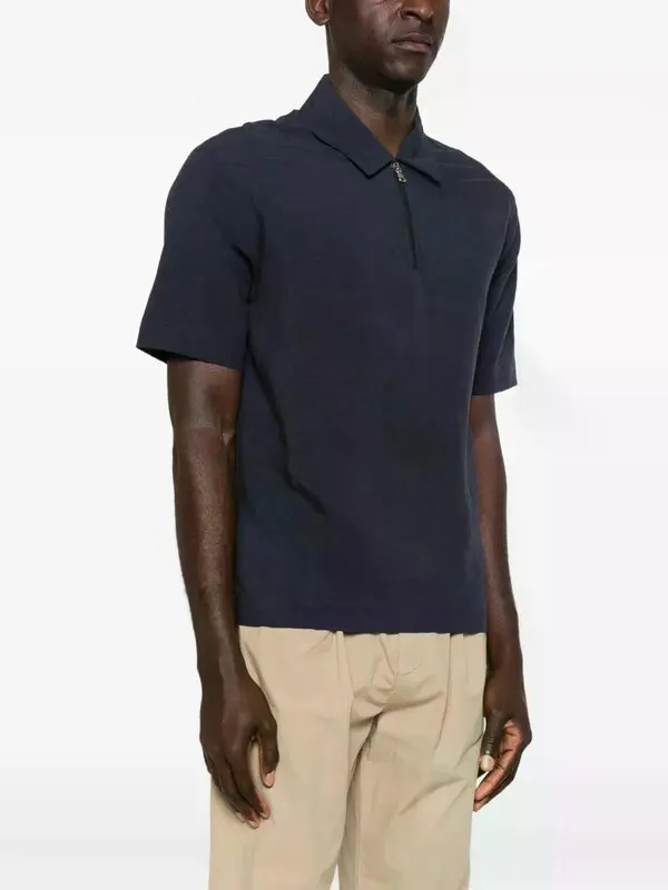 AROVESCIO Zip-fastening Short-sleeve Polo Shirt