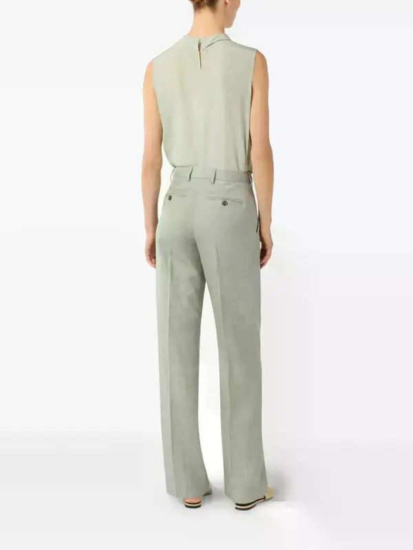 LARDINI Pleated Twill Trousers - Green