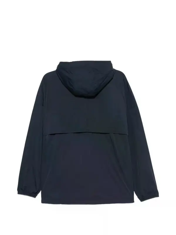 K-WAY Hooded Zip-up Jacket With Logo Patch - Blue