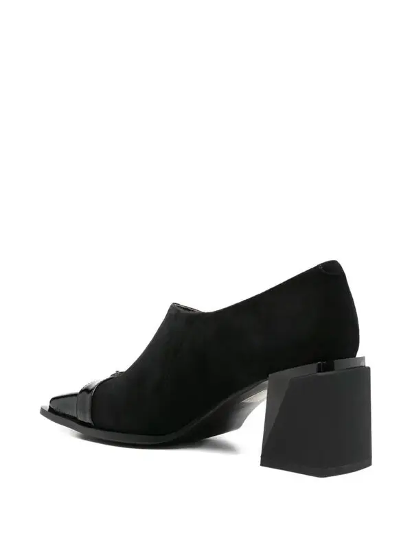 LINDA BAUMANN Buckle Detail Square Toe Pumps