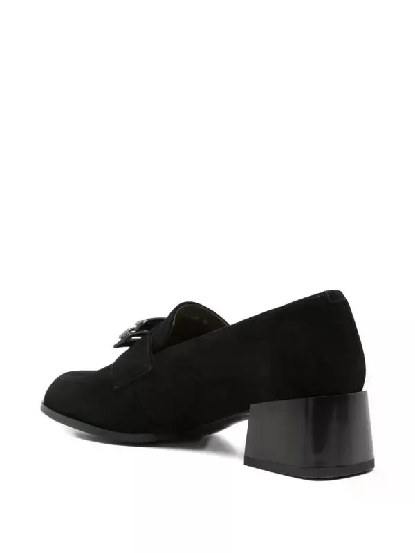 LINDA BAUMANN Suede Block Heel Pumps