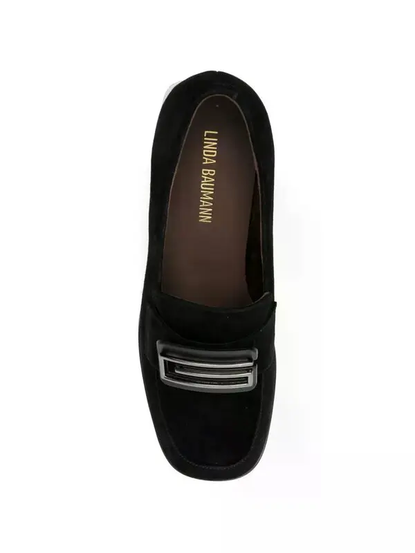 LINDA BAUMANN Suede Block Heel Pumps