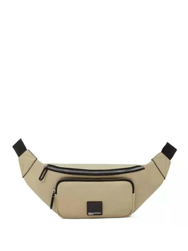 Karl Lagerfeld Box Logo Zip Fastening Belt Bag - Neutrals