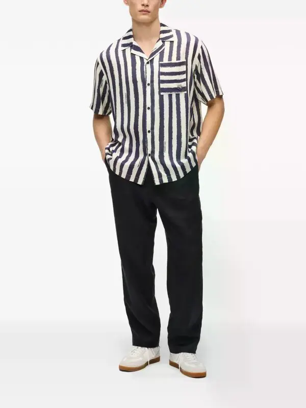 Karl Lagerfeld Ikon Striped Bowling Shirt