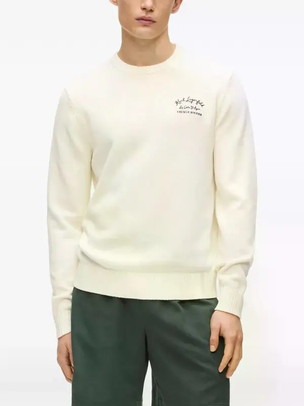 Karl Lagerfeld Côte D'azur Embroidered Crew Neck Sweater - Neutrals