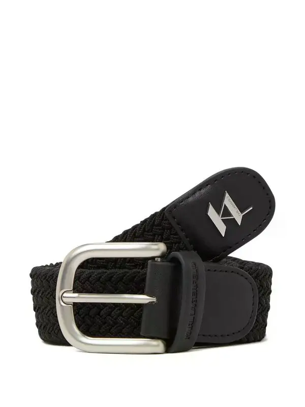 Karl Lagerfeld Monogram Logo-plaque Belt - Black