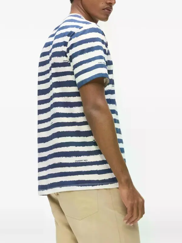 Karl Lagerfeld Striped All-over Print T-shirt