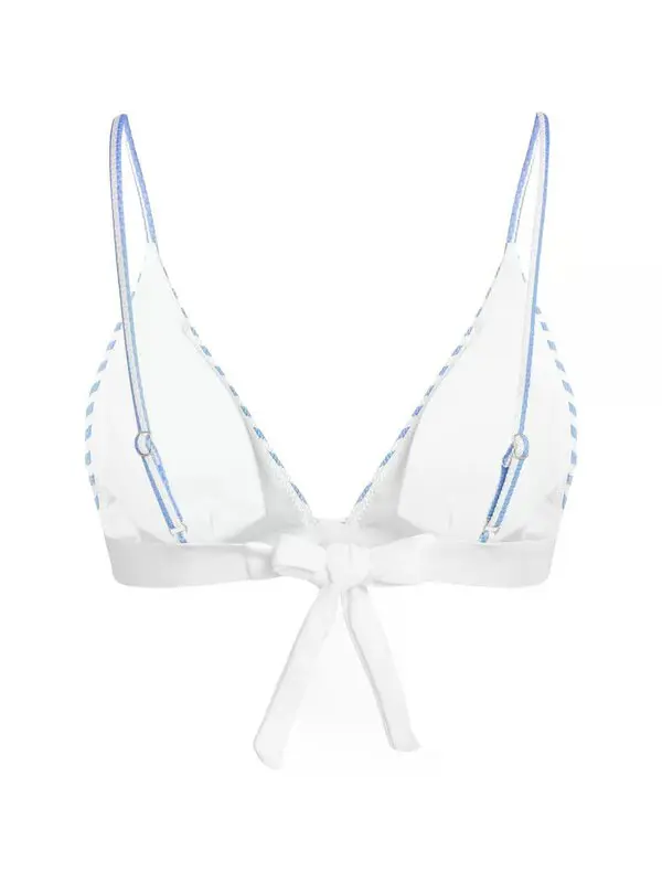 Karl Lagerfeld Striped Triangle Bikini Top - Blue