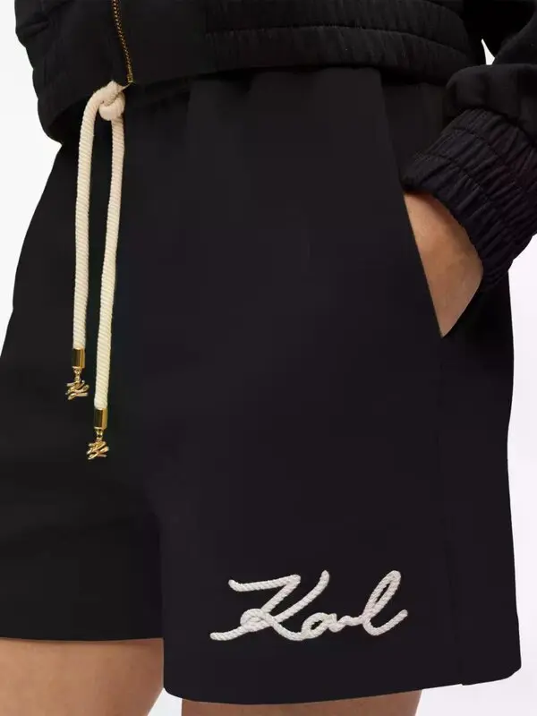 Karl Lagerfeld Shorts With Logo Detail - Black