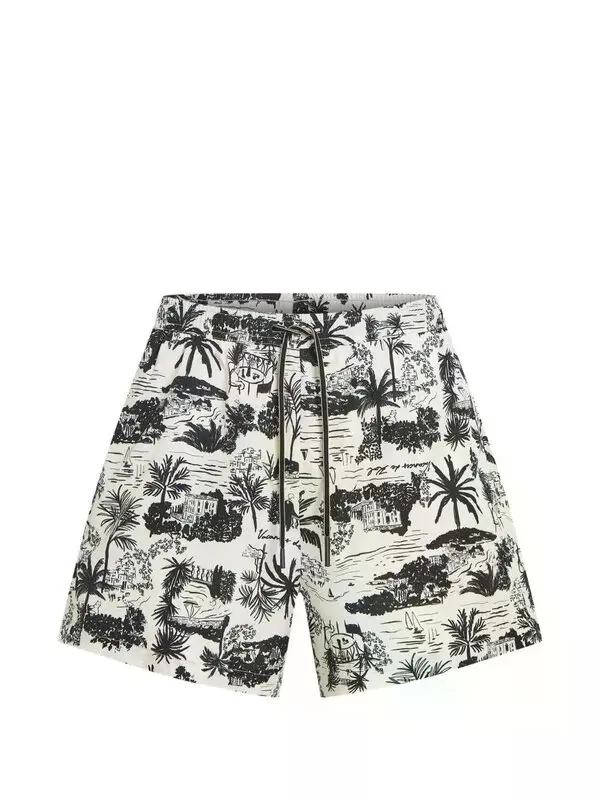 Karl Lagerfeld Graphic Print Swim Shorts - Neutrals