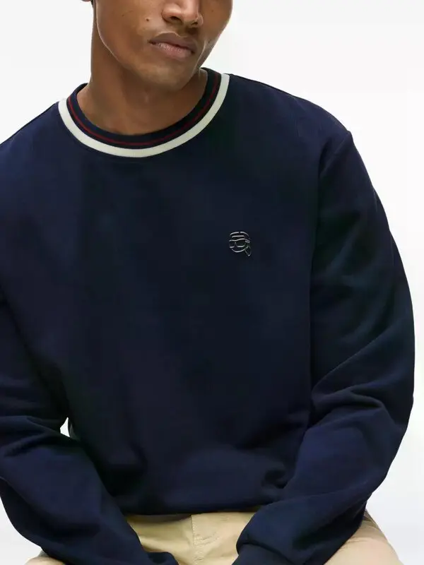 Karl Lagerfeld Striped Neck Ikon Sweatshirt - Blue