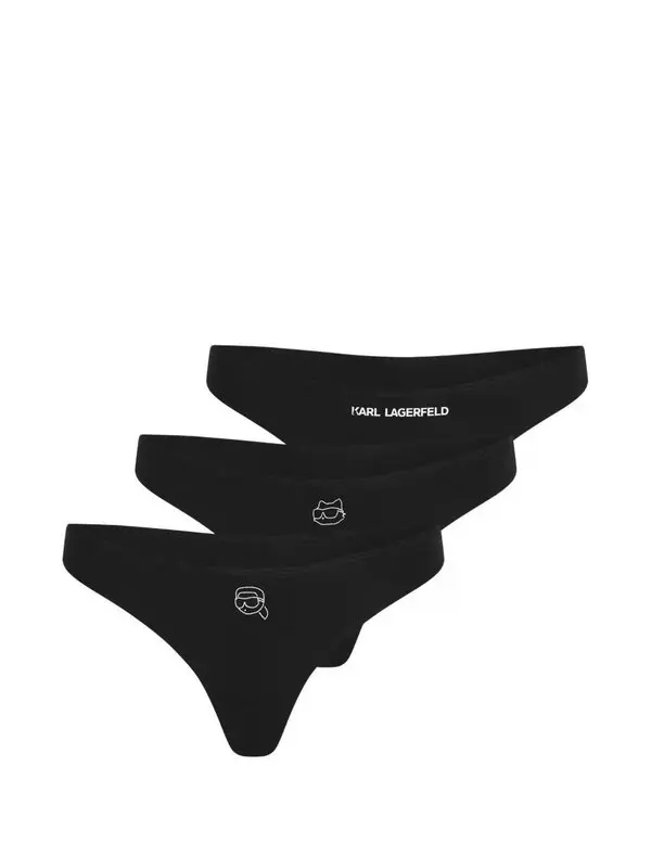 Karl Lagerfeld Ikon Glitter Thong - Black