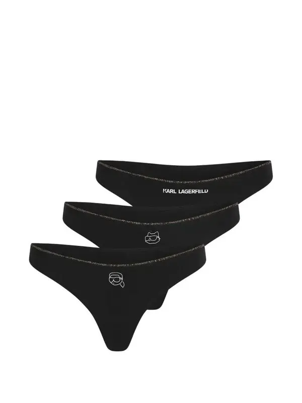 Karl Lagerfeld Ikon Glitter Thong 3 Pack