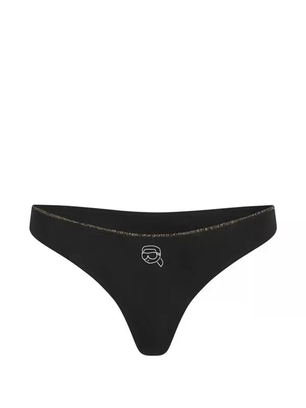 Karl Lagerfeld Ikon Glitter Thongs 3 Pack - Black