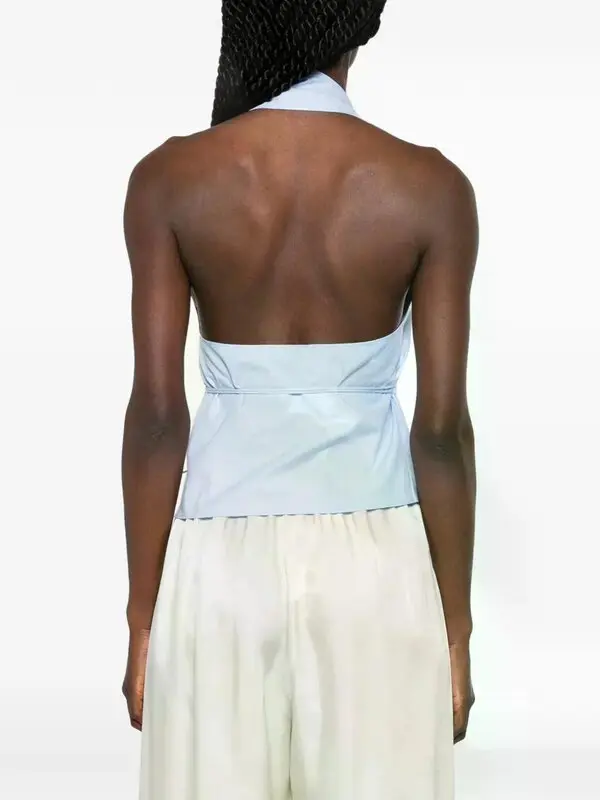 ST. AGNI Oxford Wrap Top