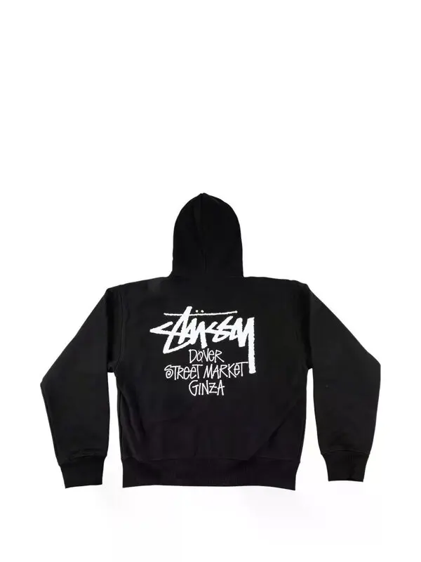 StÜssy Logo-print Full Zip Hoodie - Black