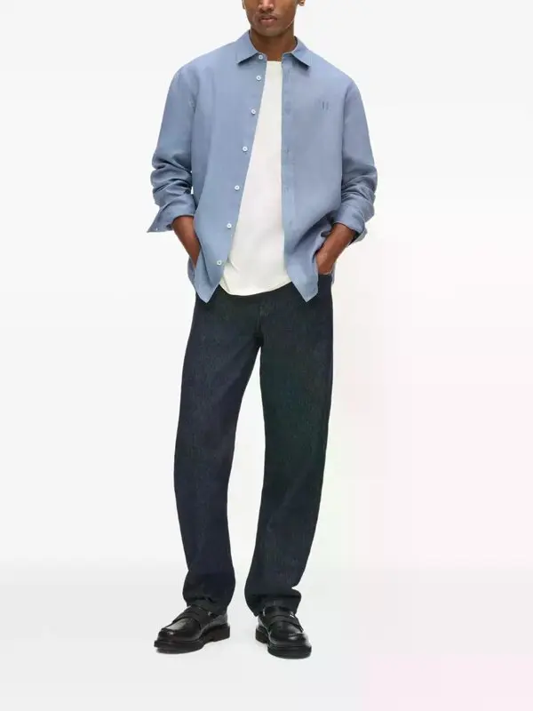 Karl Lagerfeld Logo-embroidered Linen Shirt