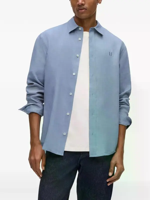 Karl Lagerfeld Logo-embroidered Linen Shirt