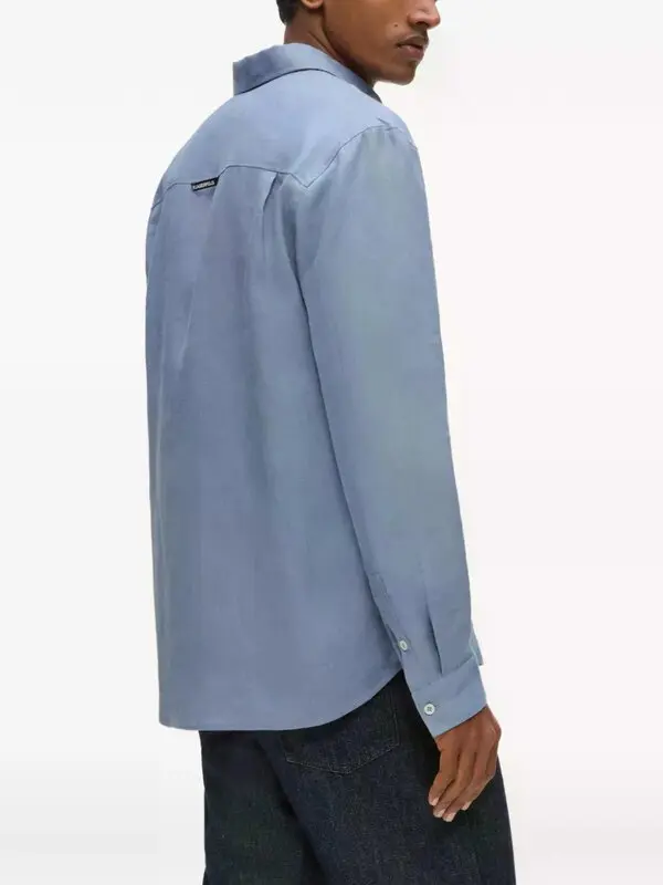 Karl Lagerfeld Logo-embroidered Linen Shirt