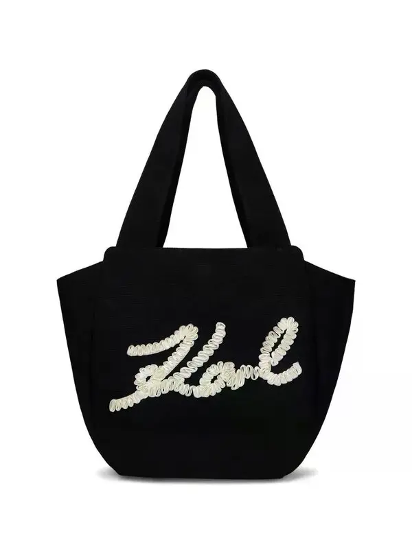 Karl Lagerfeld Signature Ruffled-logo Tote Bag