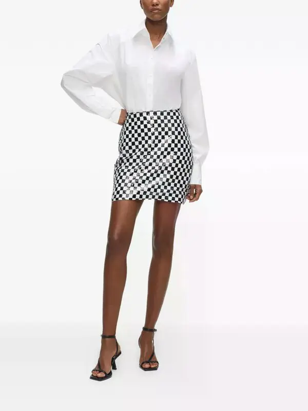 Karl Lagerfeld Checkerboard Sequin Mini Skirt