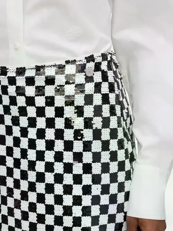 Karl Lagerfeld Checkerboard Sequin Mini Skirt
