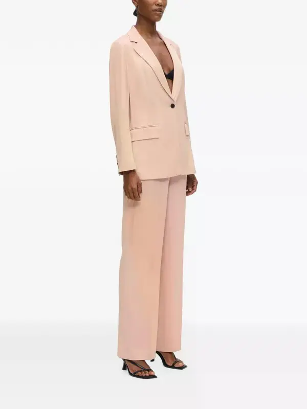 Karl Lagerfeld Tailored Straight-leg Trousers With Embroidered Logo - Pink