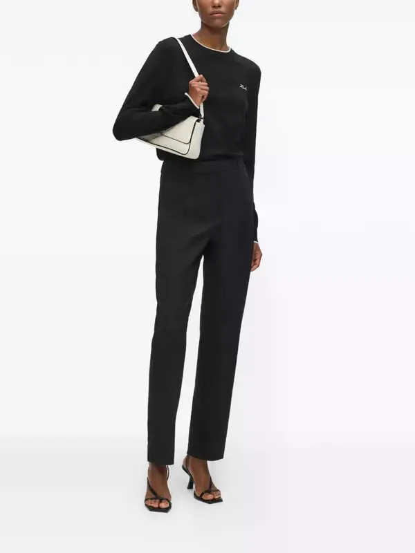 Karl Lagerfeld Merino Wool Sweater With Embroidered Logo