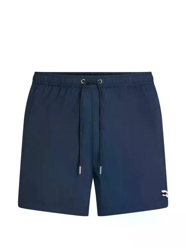 Karl Lagerfeld Ikon Logo-detail Swim Shorts - Blue