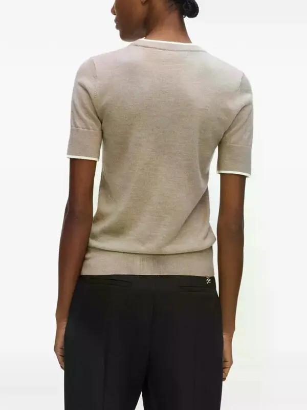 Karl Lagerfeld Logo-embroidered Merino Wool T-shirt