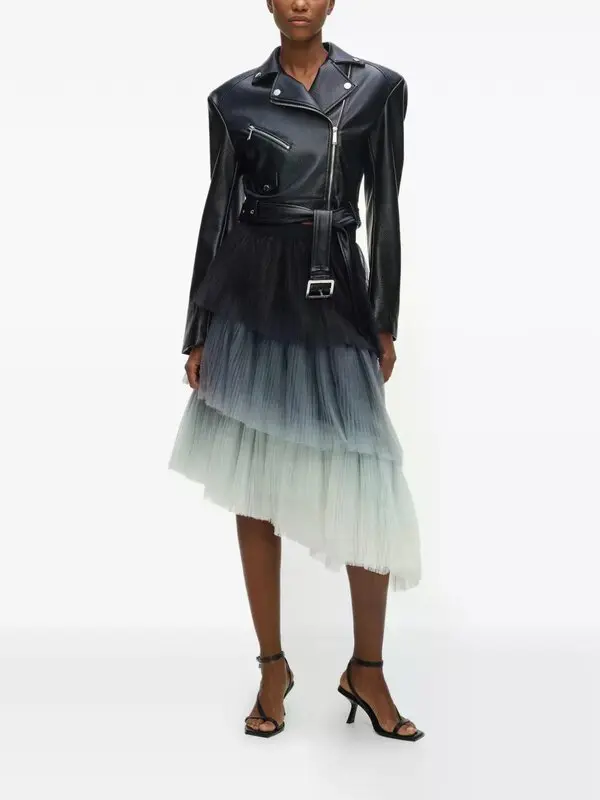 Karl Lagerfeld Asymmetric Tiered Midi Skirt