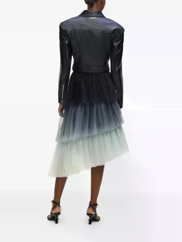 Karl Lagerfeld Asymmetric Tiered Midi Skirt