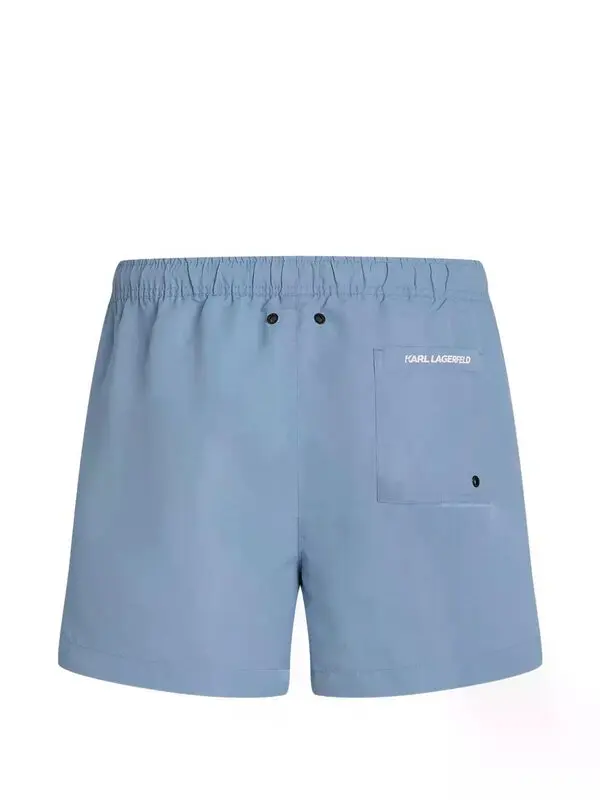 Karl Lagerfeld Logo Print Swim Shorts - Blue