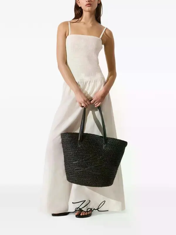Karl Lagerfeld Autograph Raffia Beach Bag