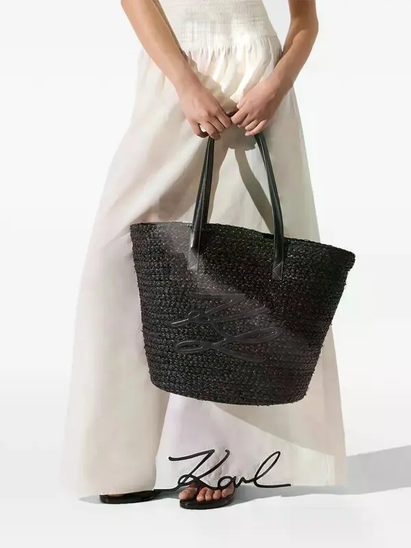 Karl Lagerfeld Autograph Raffia Beach Bag