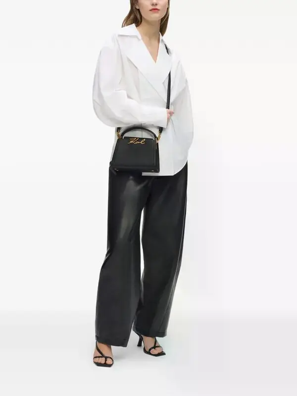 Karl Lagerfeld Signature Top-handle Crossbody Bag - Black