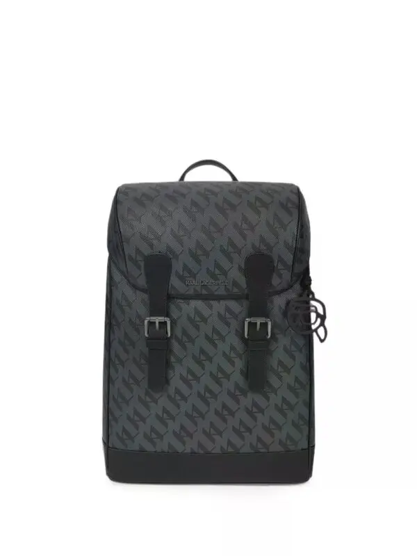 Karl Lagerfeld Ikon Monogrammed Backpack - Black