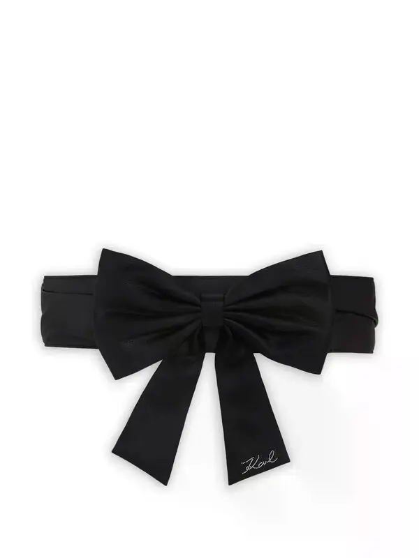 Karl Lagerfeld Signature Bow Belt - Black