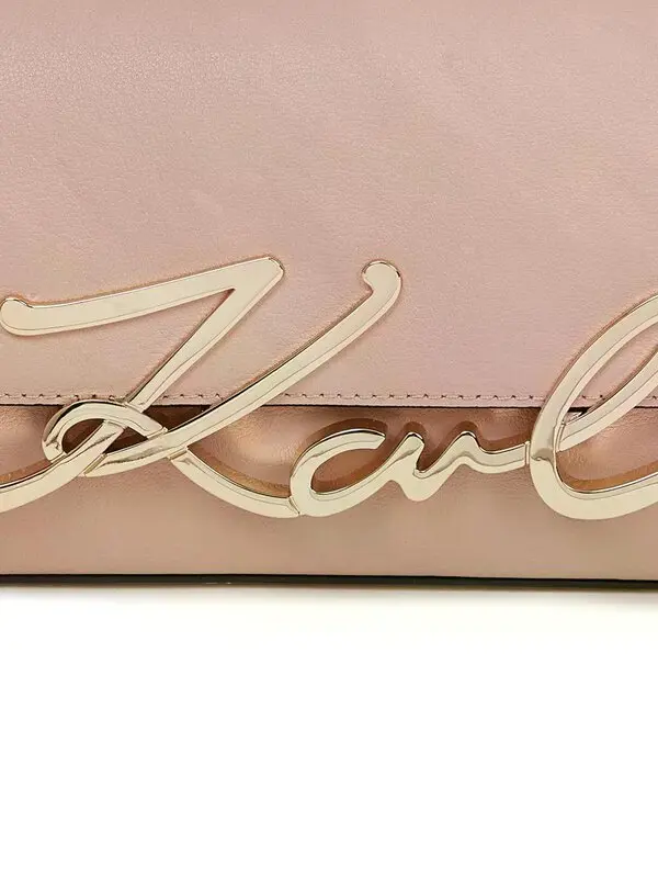 Karl Lagerfeld Small K/signature Chain Leather Shoulder Bag - Pink