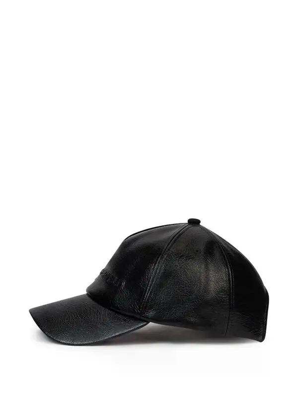Karl Lagerfeld Logo-embossed Faux-leather Cap