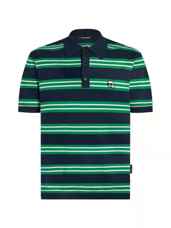 Karl Lagerfeld Ikon Stripe Knit Polo Shirt