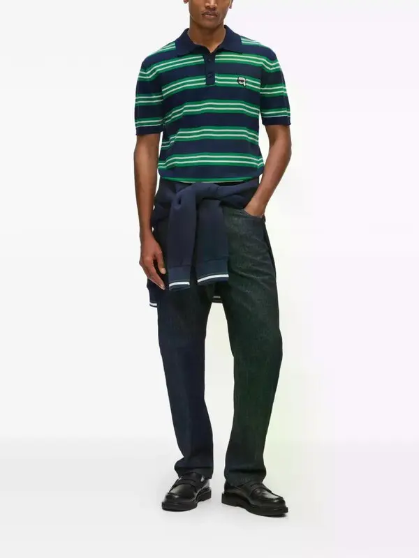Karl Lagerfeld Ikon Stripe Knit Polo Shirt