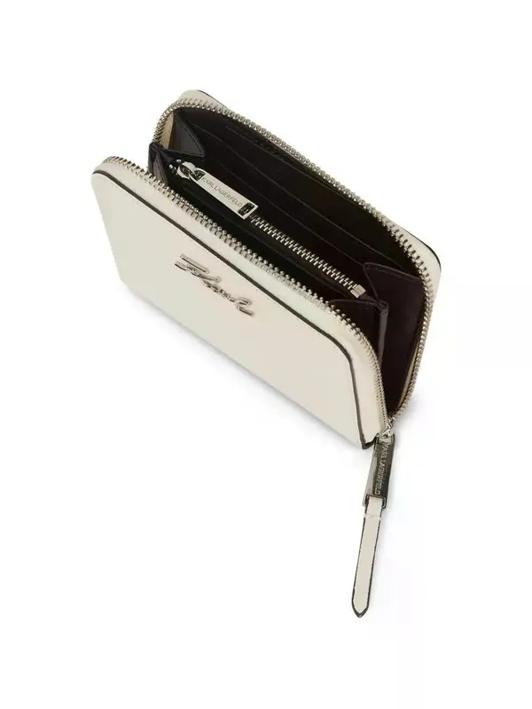 Karl Lagerfeld Medium K/signature Zip-around Wallet - White
