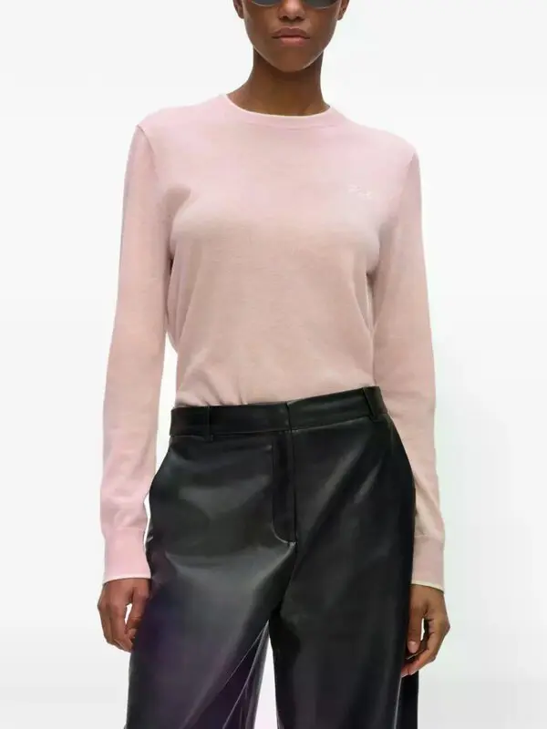 Karl Lagerfeld Merino Wool Melange Crew Neck Sweater