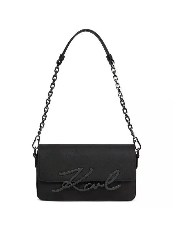 Karl Lagerfeld Small K/signature Chain Shoulder Bag - Black