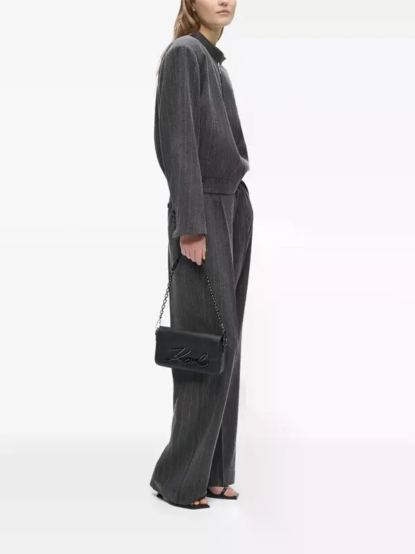 Karl Lagerfeld Small K/signature Chain Shoulder Bag - Black