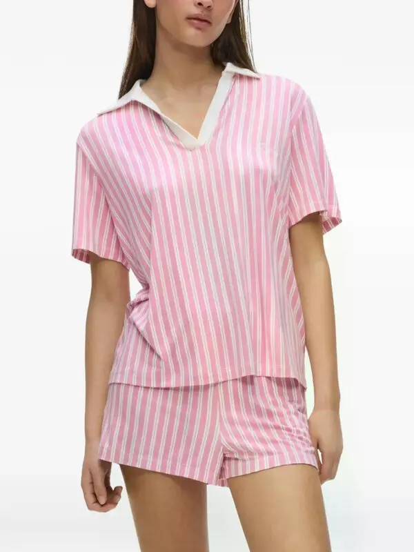 Karl Lagerfeld Signature Stripe-print Pajamas - Pink