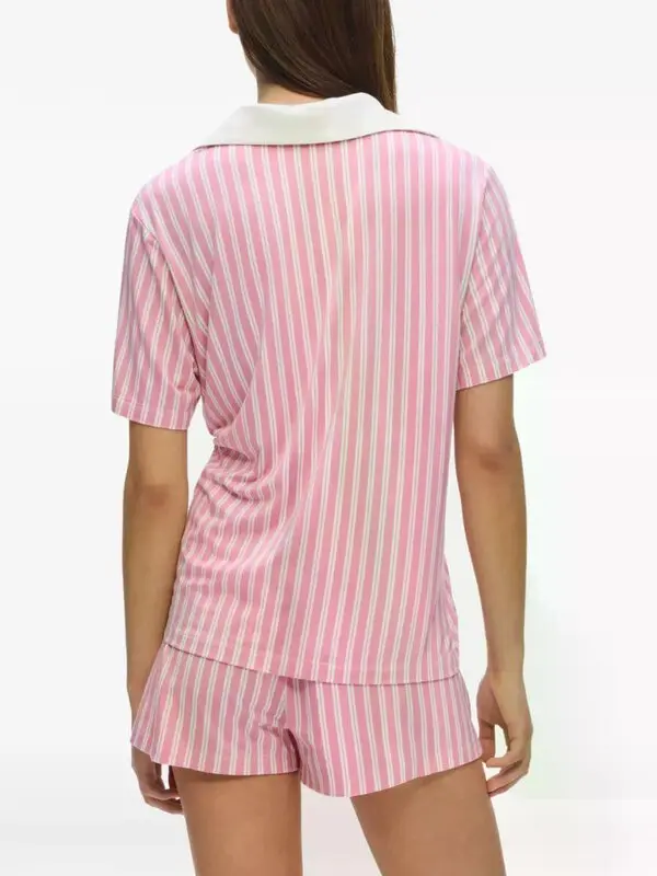 Karl Lagerfeld Signature Stripe-print Pajamas - Pink